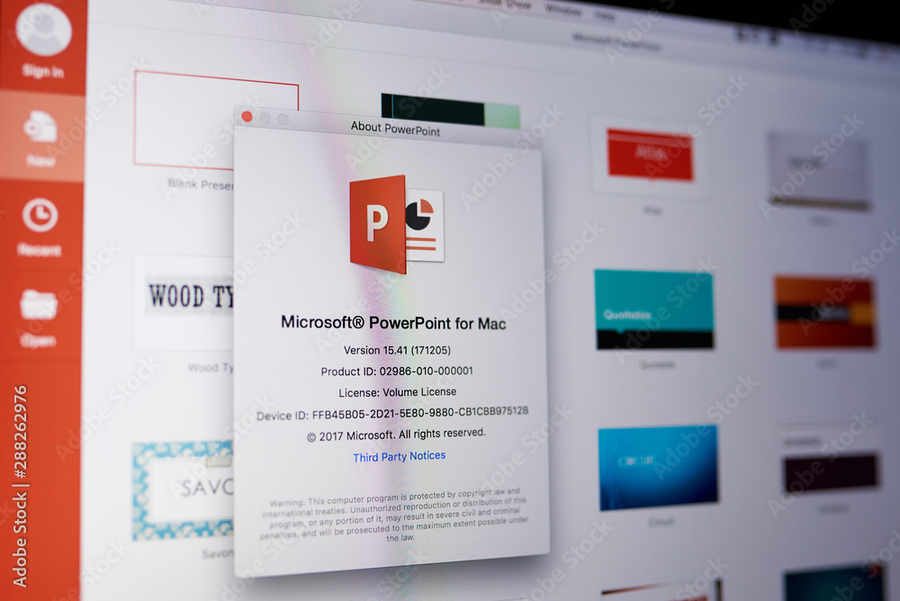 Microsoft powerpoint menu Stock Photo | Adobe Stock