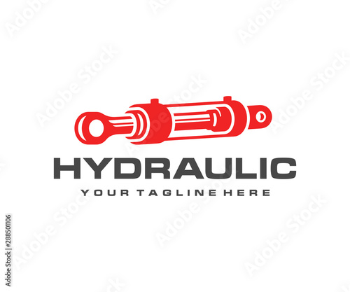 Hydraulic cylinder logo design. Hydraulic damper vector design ...