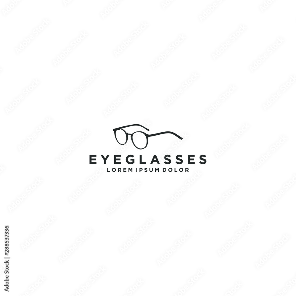 Eyeglasses logo design - modern simple and clean logo eye glass Stock ...