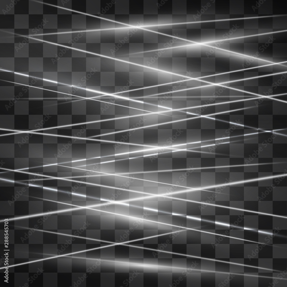 Laser white signaling room glow vector . Crossed light streams blinking ...