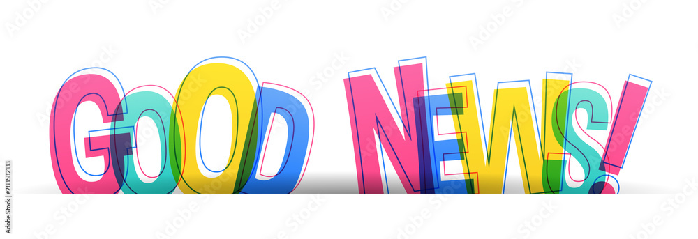 Good news! Creative vector colorful letters isolated on a white ...