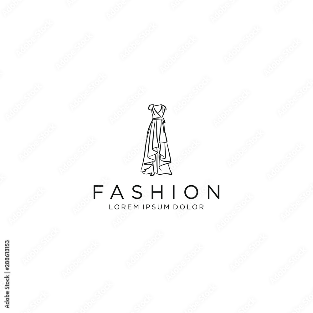Dress logo design - luxury gown dress Stock Vector | Adobe Stock