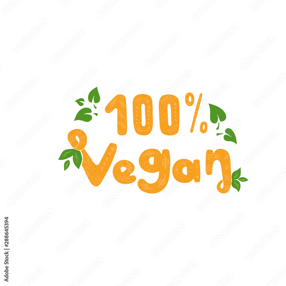 Vegan slogan. Hand written vector lettering. Healthy lifestyle. Natural ...