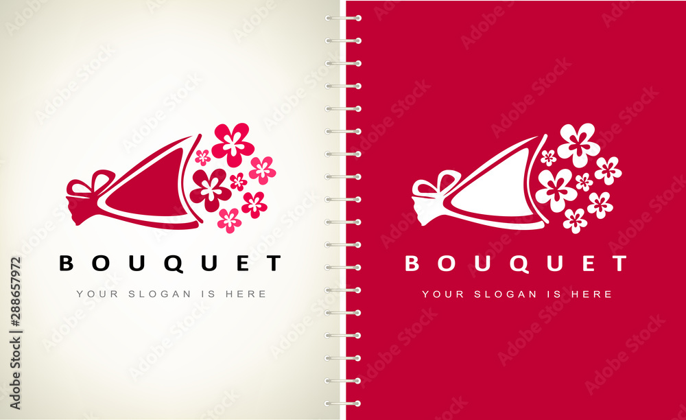 Bouquet of flowers logo vector design Stock Vector | Adobe Stock