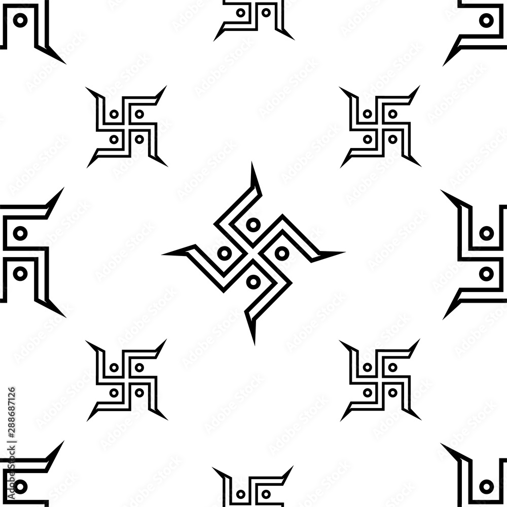 Swastica Symbol The Holy Motifseamless Pattern Stock Vector | Adobe Stock