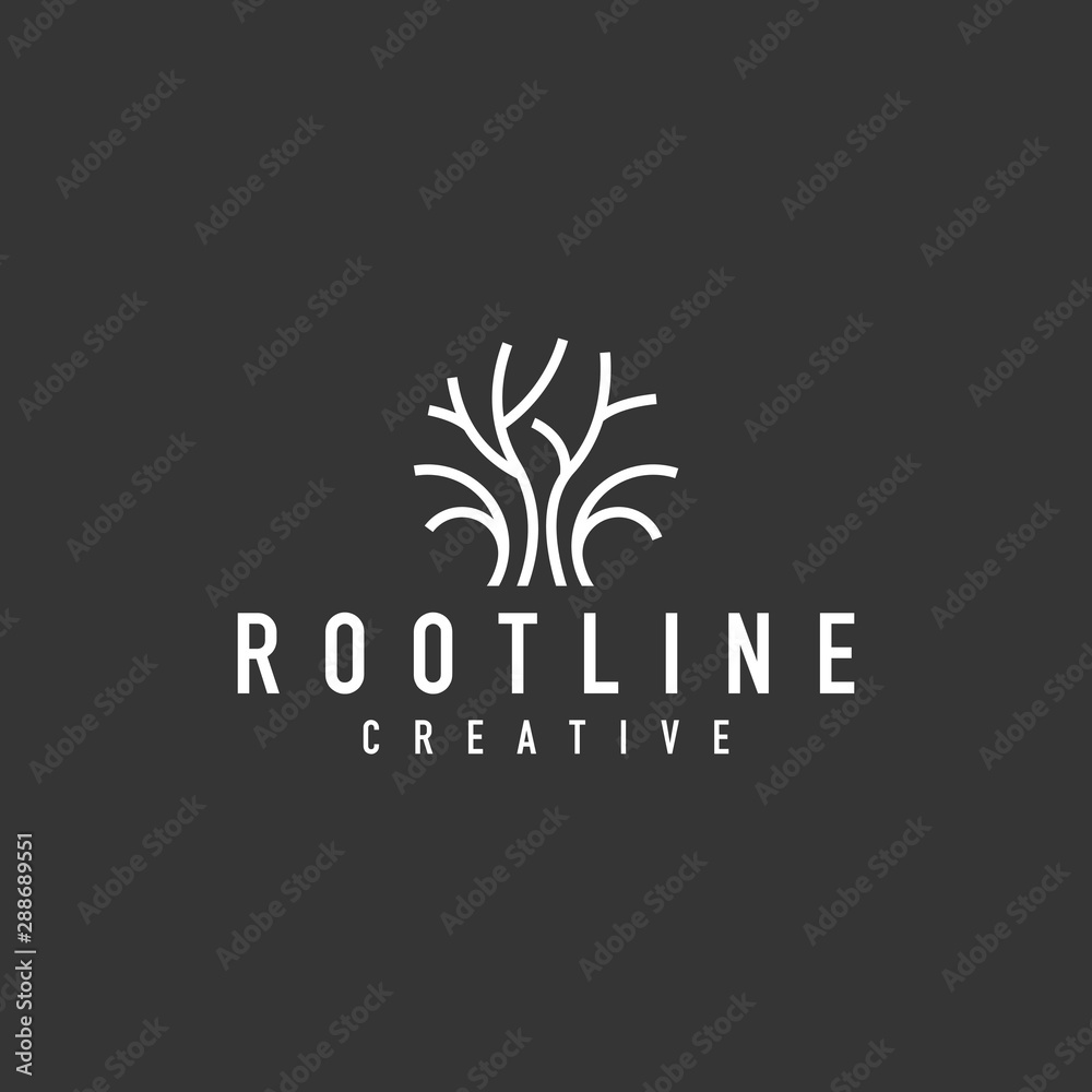 tree root logo - vector illustration Stock Vector | Adobe Stock
