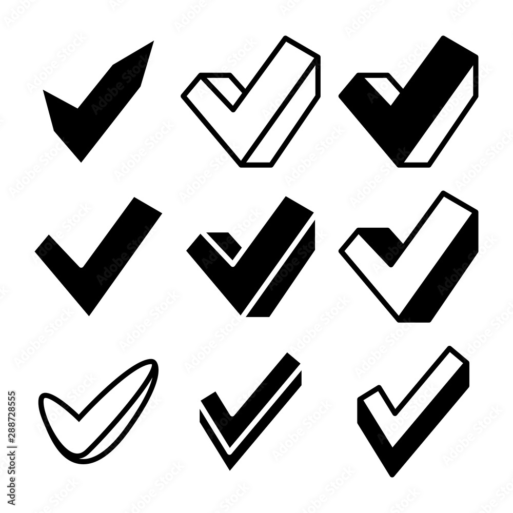 check list, check mark symbol set Stock Vector | Adobe Stock