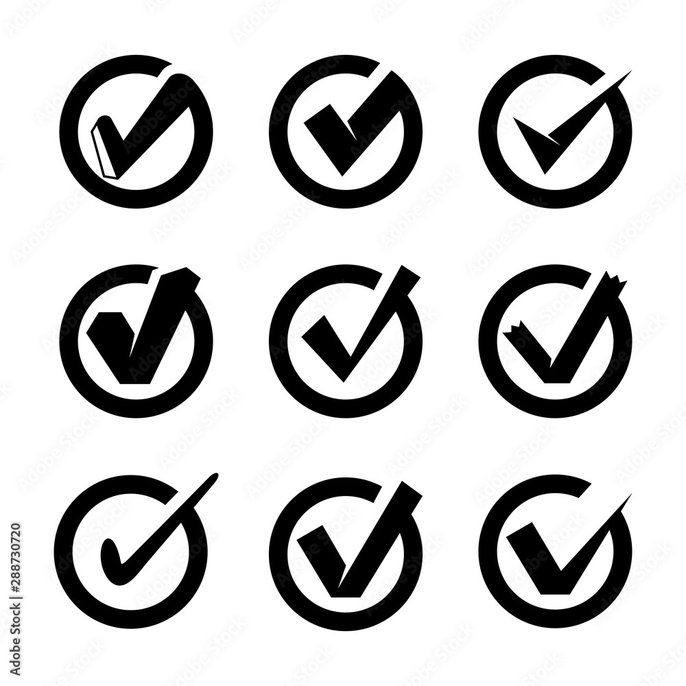 check list, check mark symbol set Stock Vector | Adobe Stock