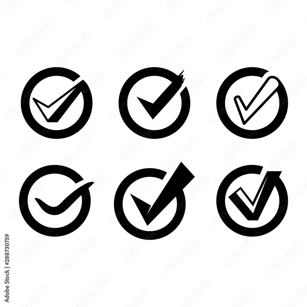 check list, check mark symbol set Stock-vektor | Adobe Stock