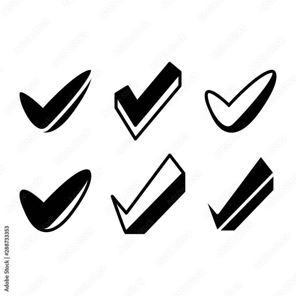 check list, check mark symbol set Stock Vector | Adobe Stock