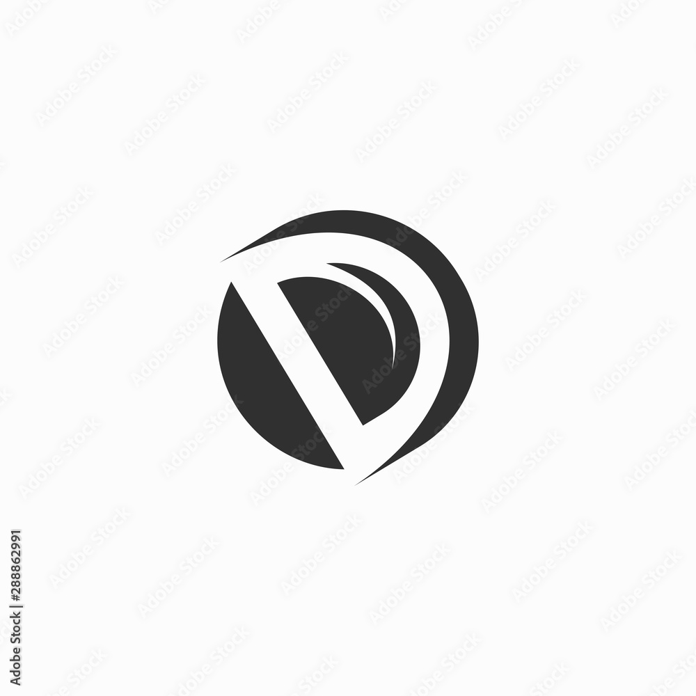 Vector minimal concept for abstract logo icon letter D. Digital Logo ...