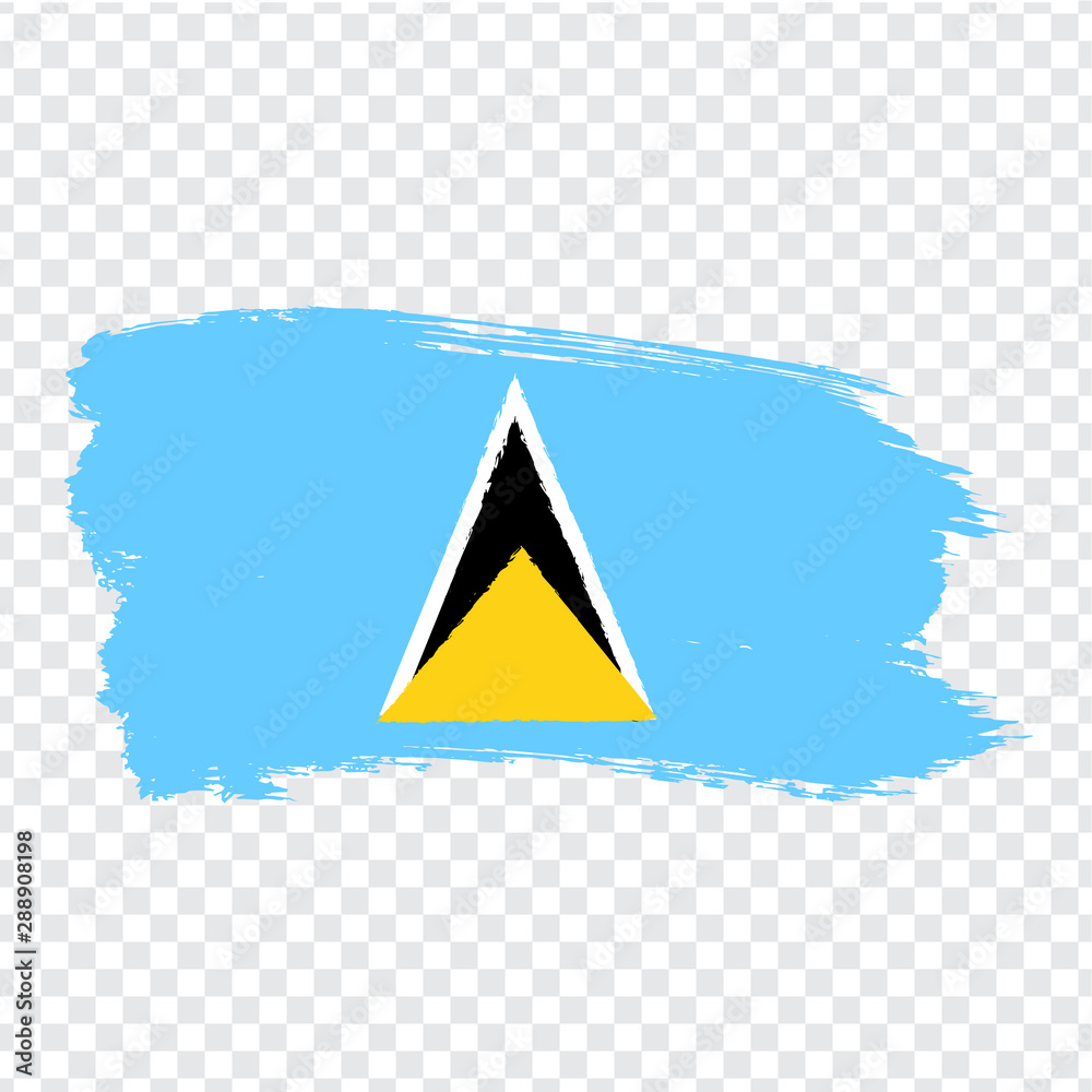 Flag Saint Lucia from brush strokes. Flag Saint Lucia on transparent ...