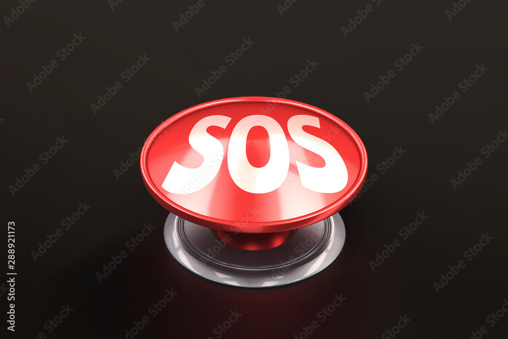 ภาพประกอบ Stock Sos red round push button. SOS Emergency Alarm. Safety ...