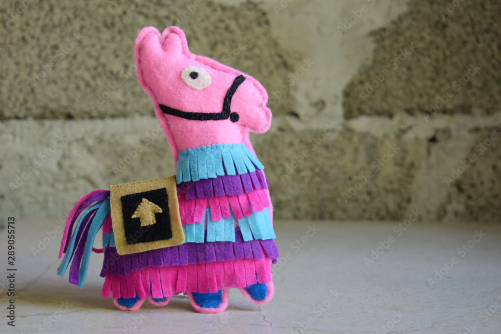 Pink lama. Toy from felt with your own hands. DIY concept for children ...