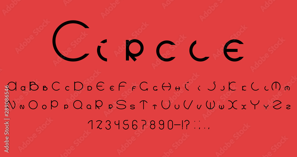 The font and numbers on the basis of the circle. Unusual shape for ...