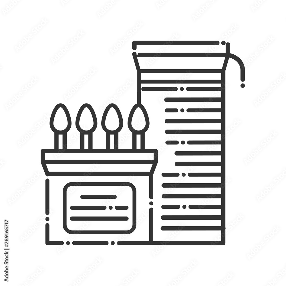 Cotton swabs and sponges color line icon. Makeup, hygiene products sign ...