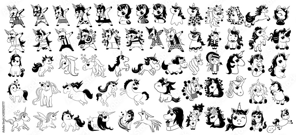 unicorn vector set clipart design Stock Vector | Adobe Stock