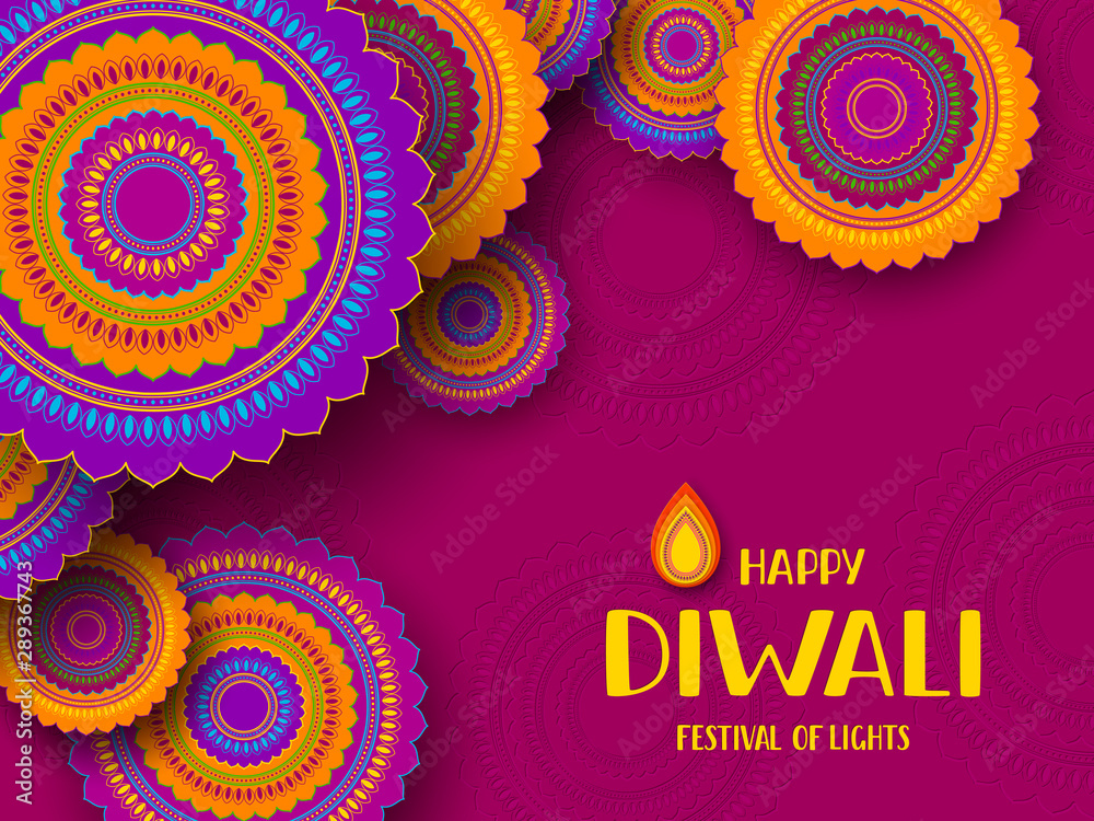 diwali, background, deepavali, vector, indian, mandala, rangoli ...