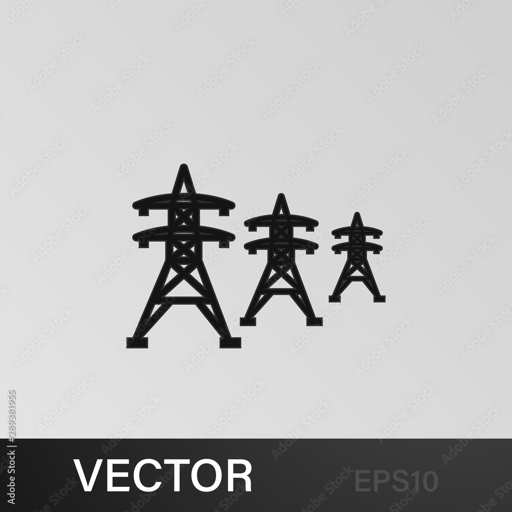 high voltage power lines icon. Signs and symbols can be used for web ...