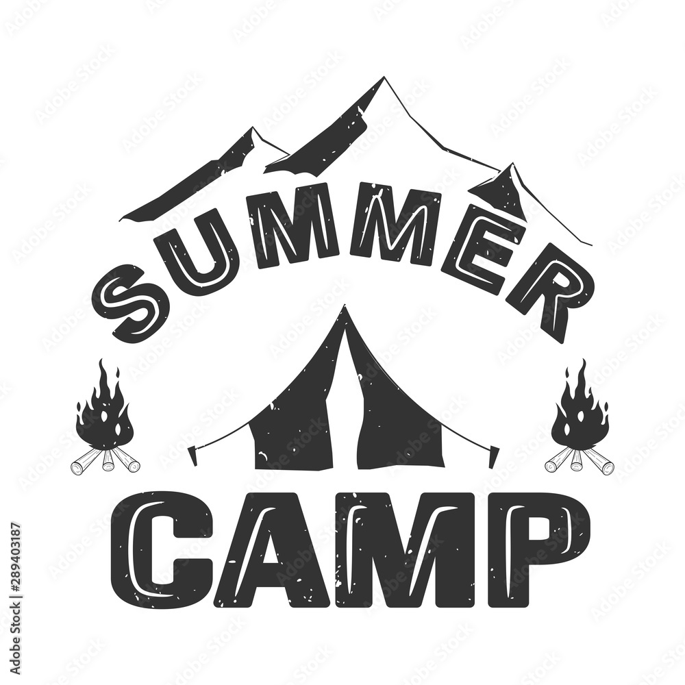 Summer camp. Quote Typography. Vector lettering for t-shirt design ...