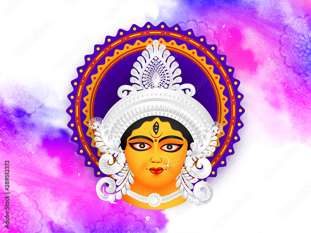 Happy navratri. Indian Festival navratri & Durga Puja with abstract ...