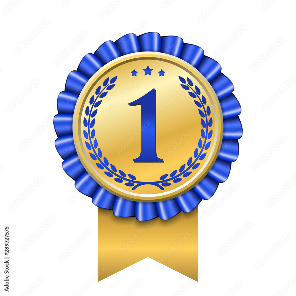 Vector de Stock Award ribbon gold icon number first. Design winner ...