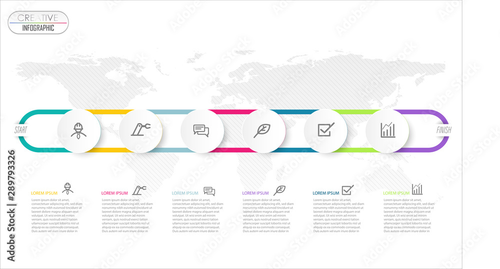 Vector de Stock Infographic Diagram design with step process flowchart ...