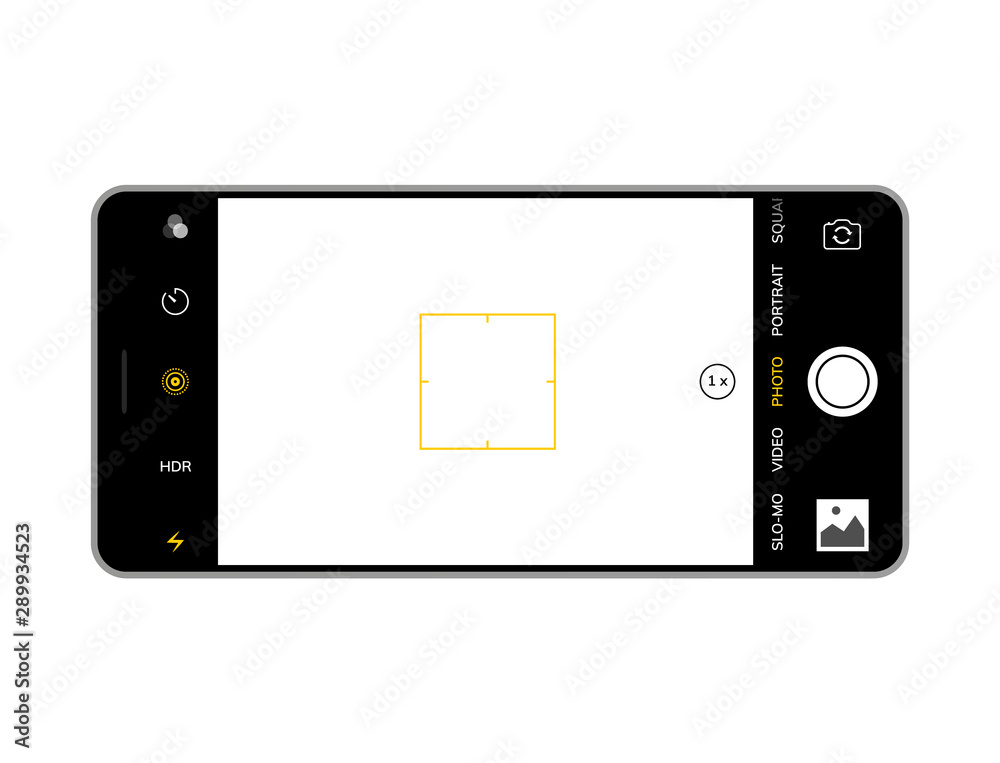 Vector de Stock Camera screen phone mobile interface app. Smartphone ...