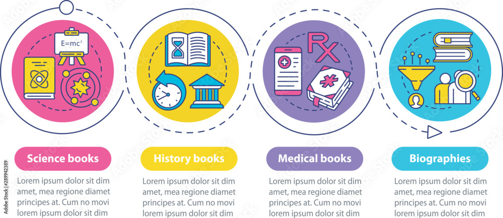 Books catalogue vector infographic template. Business presentation ...