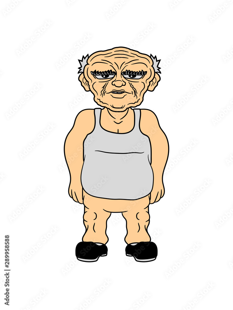 Stock-Illustration „opa großvater falten hemd alter mann trinker dicker ...