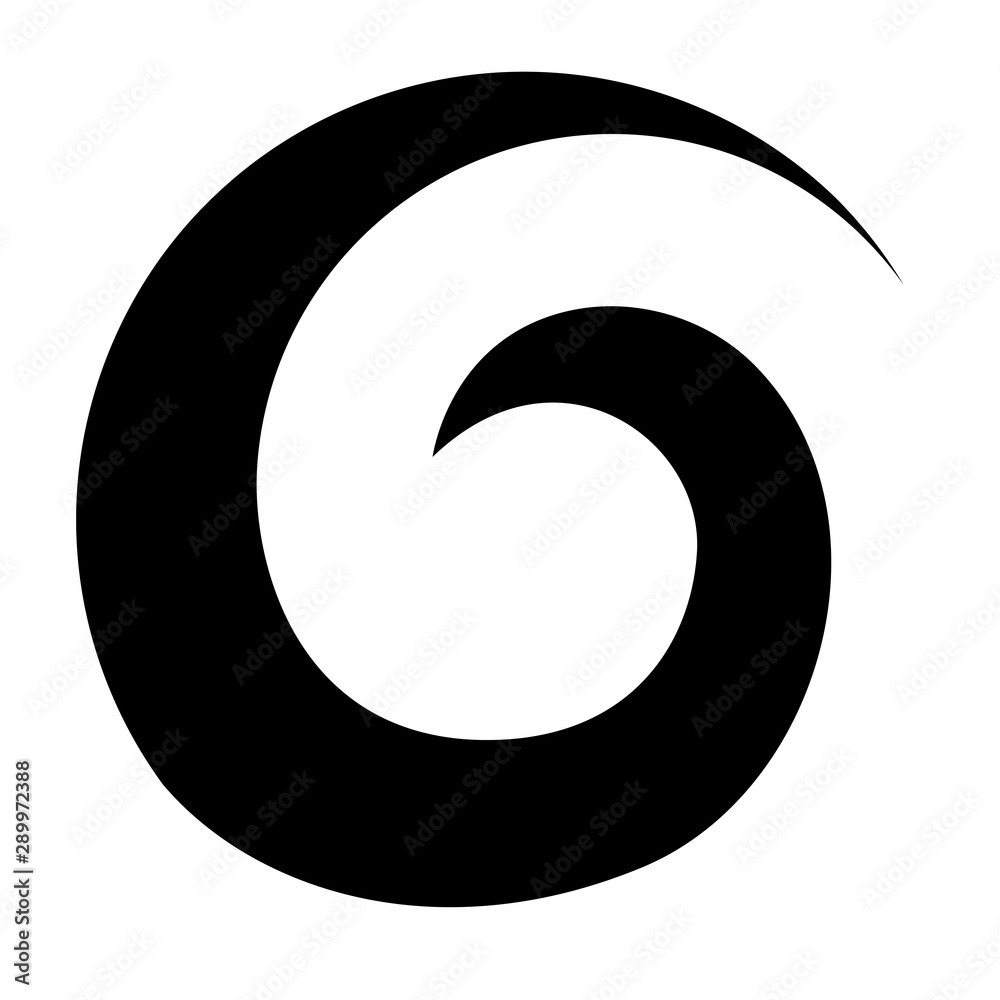 Maori Koru Spiral Logo black Stock Vector | Adobe Stock