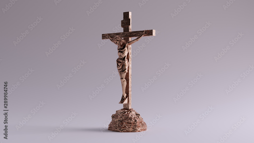 Stock-Illustration „Bronze Jesus Christ on the Cross with a Crown of ...