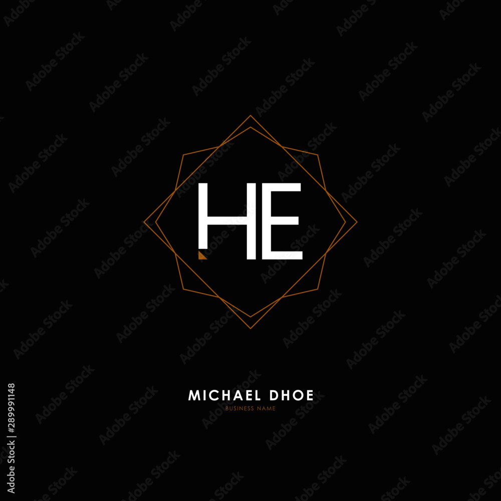 H E HE Initial logo letter with minimalist concept. Vector with ...