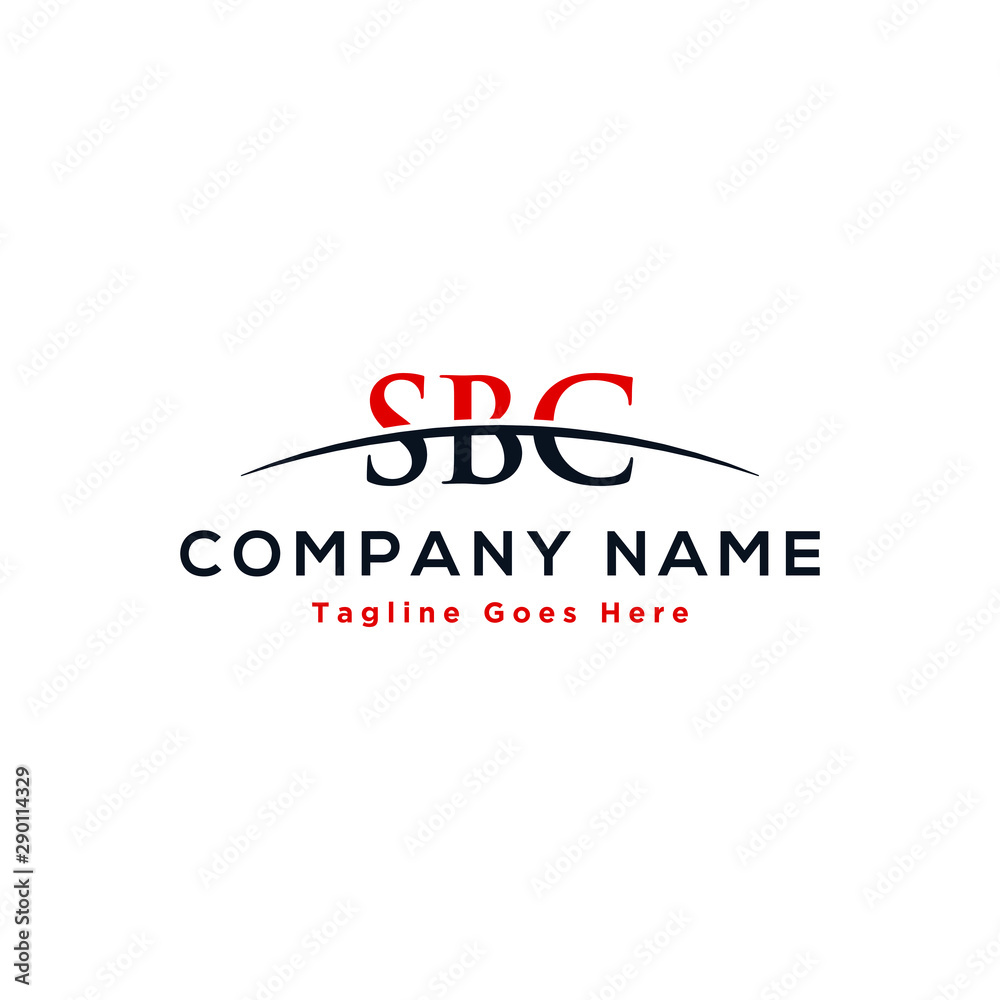 Initial letter SBC, overlapping movement swoosh horizon logo design ...