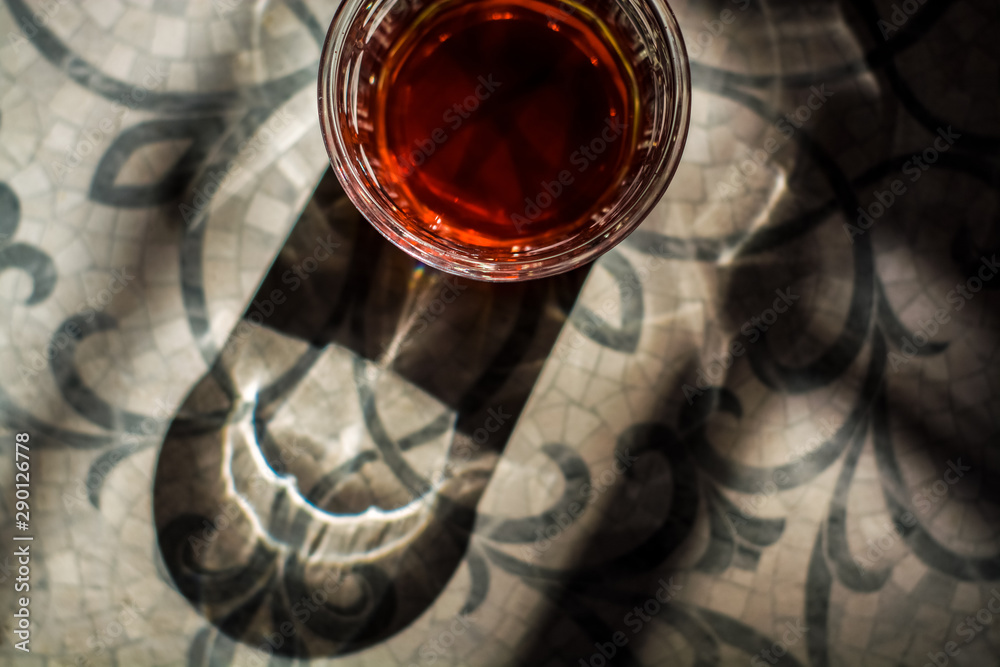 Photo Stock Large granulated glass with coffee an alternative way to ...