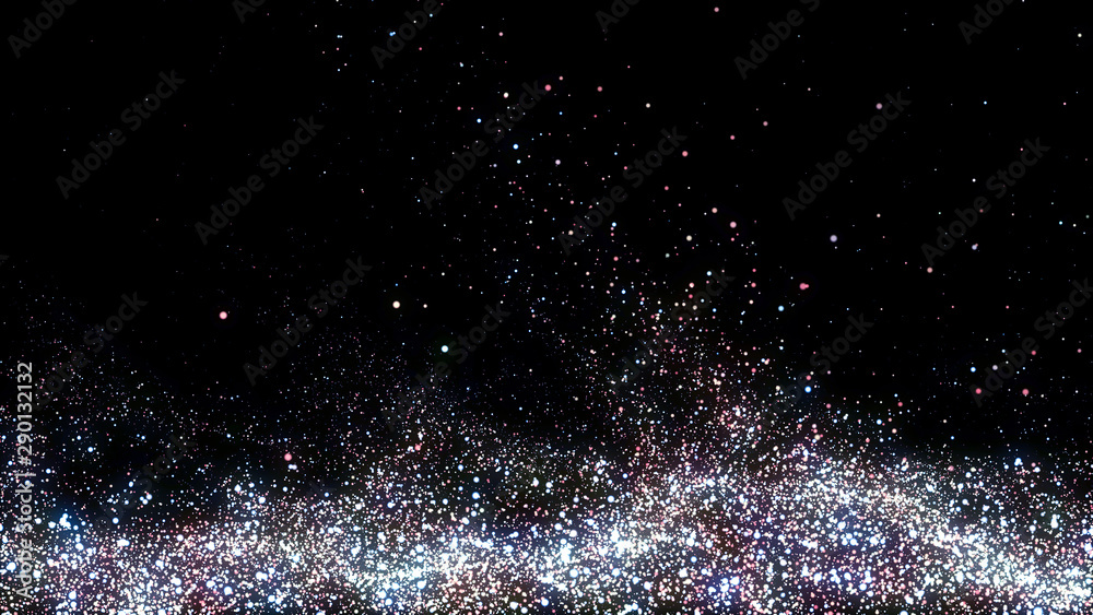 The silver dust spread like waves of water. A pile of silver sand near ...