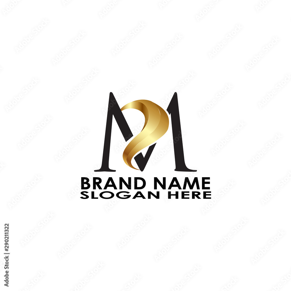 logo letter ms gold vector design Stock Vector | Adobe Stock