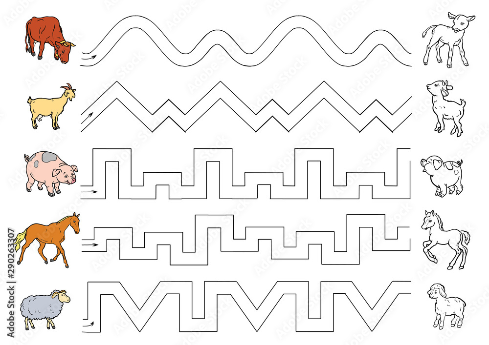 Preschool worksheet trace the shapes and color. Basic writing and ...