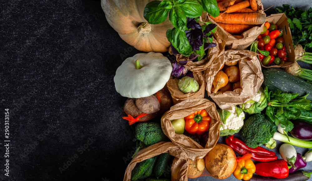 Banner of Balanced nutrition concept for clean eating alkaline diet ...