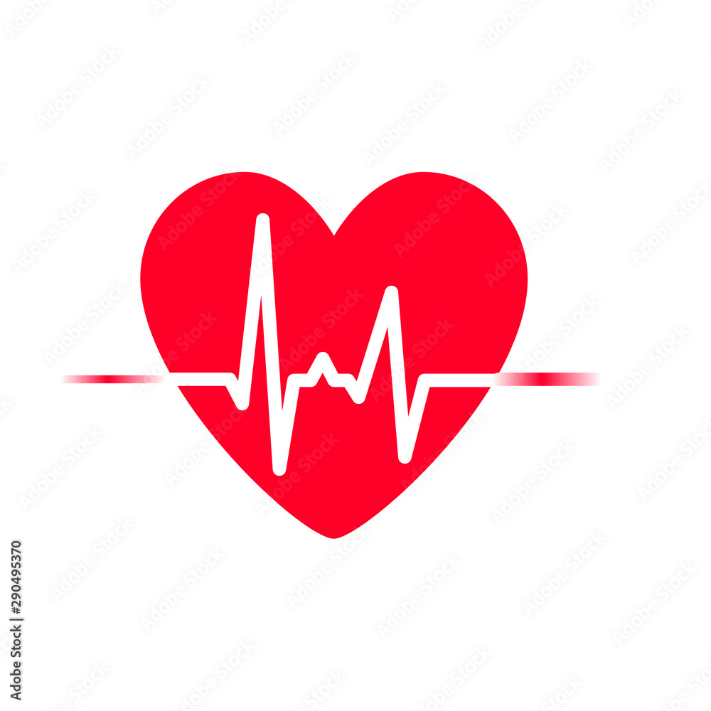 Heartbeat icon vector. heart rhythm, Electrocardiogram, ECG - EKG ...