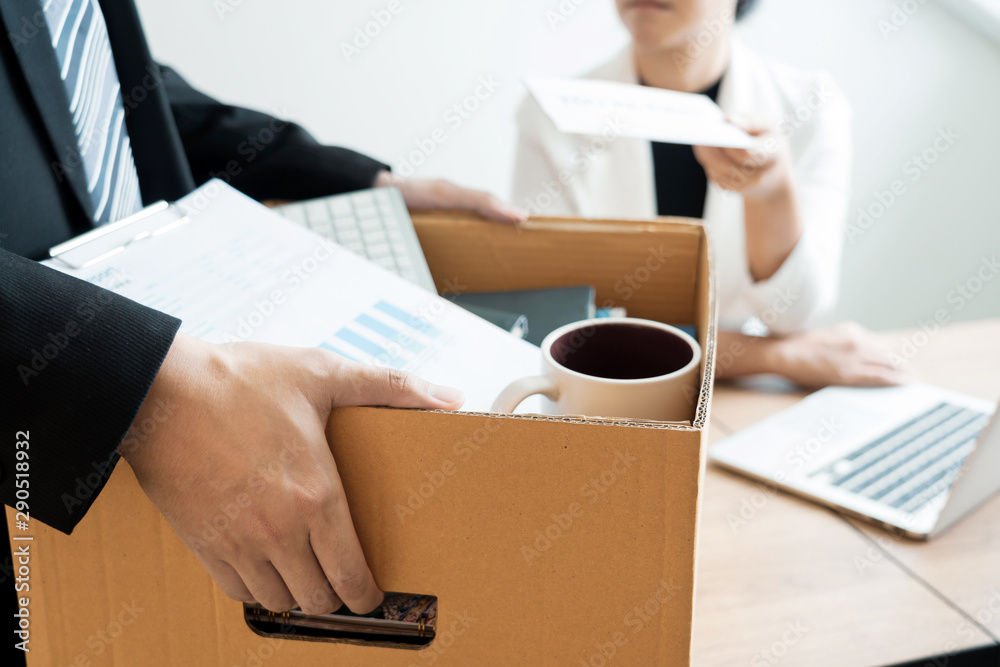 Businessman sending resignation letter to employer boss Including about ...