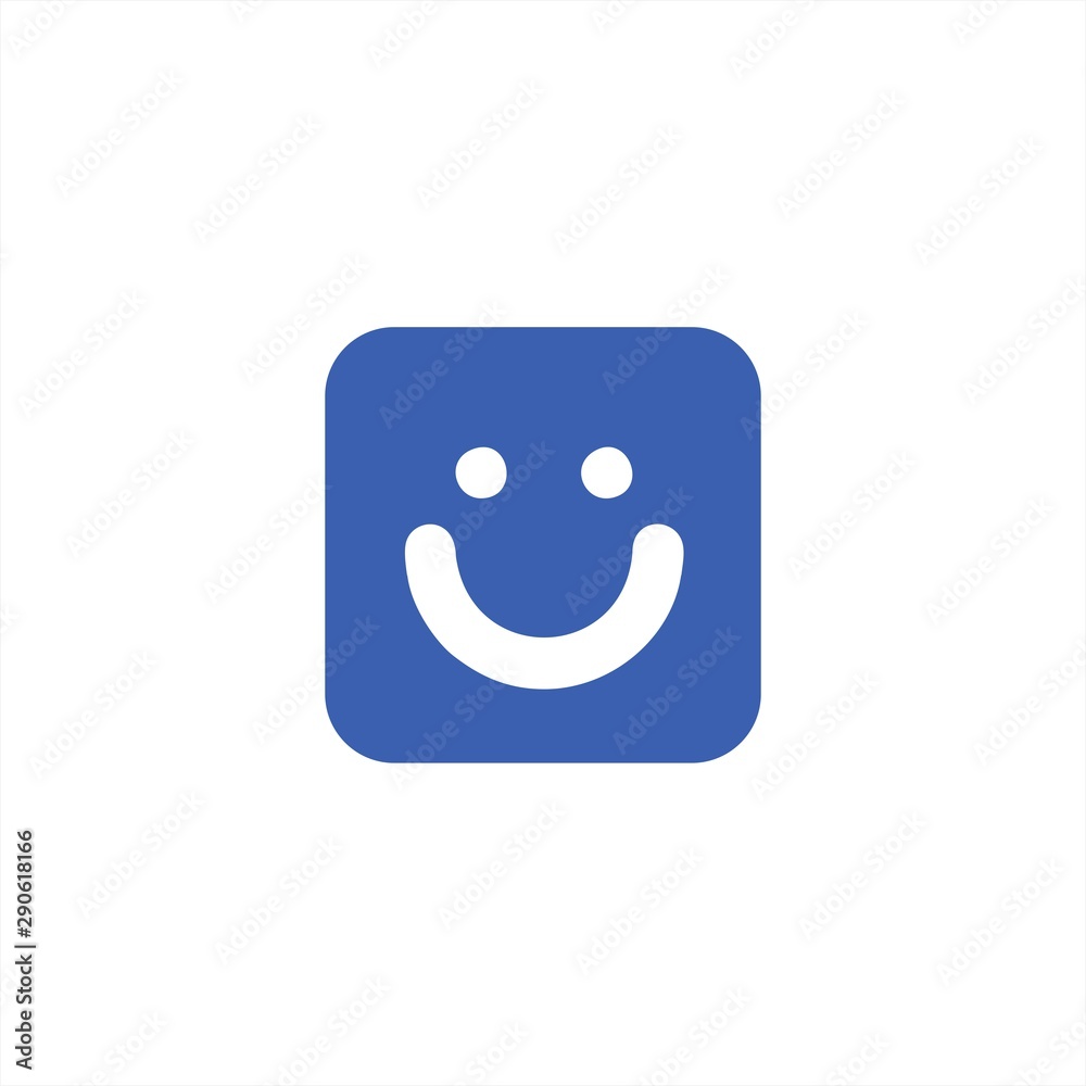 smile emoticon in rectangle shape foe logo and icon Stock Vector ...