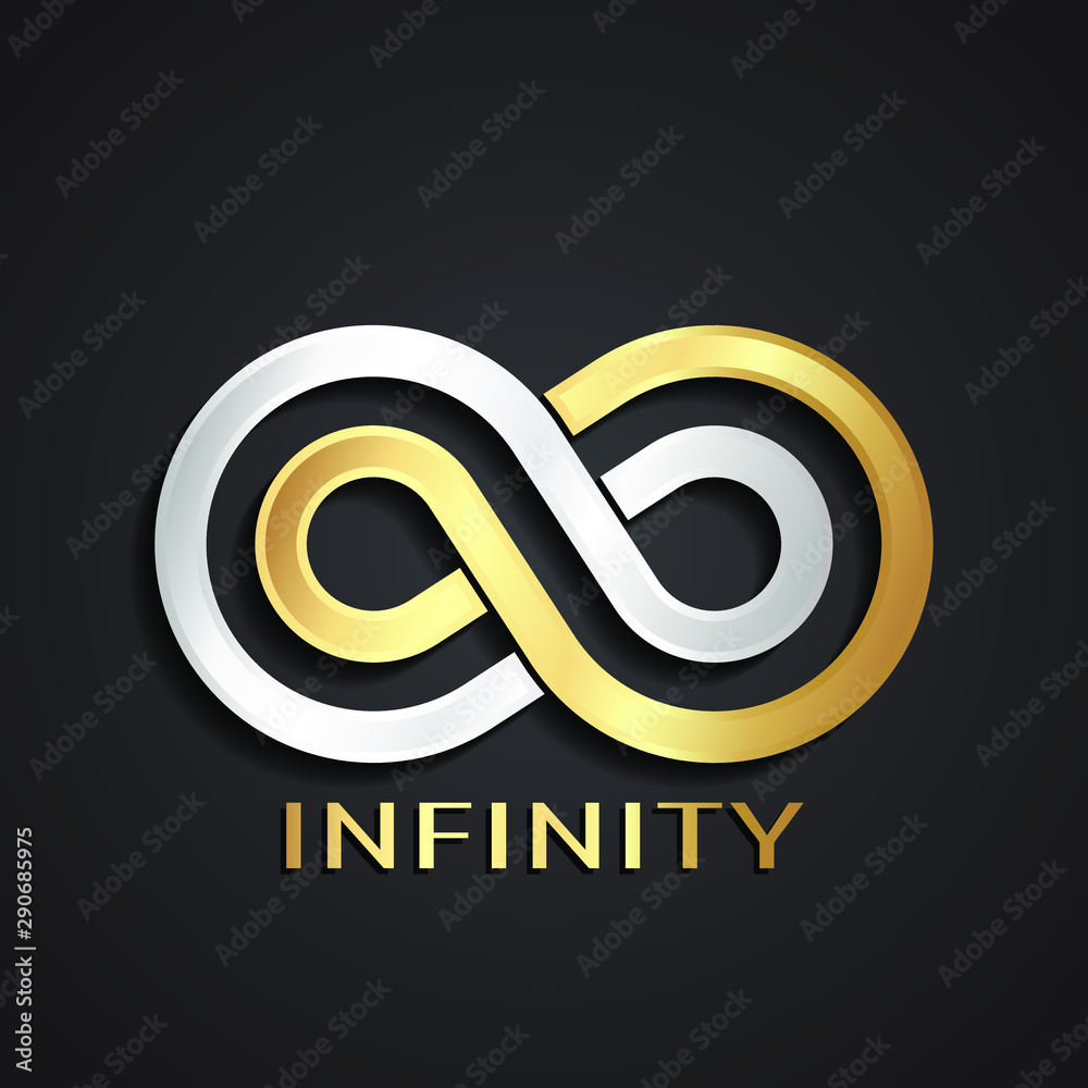 elegant 3d golden silver infinity Stock Vector | Adobe Stock