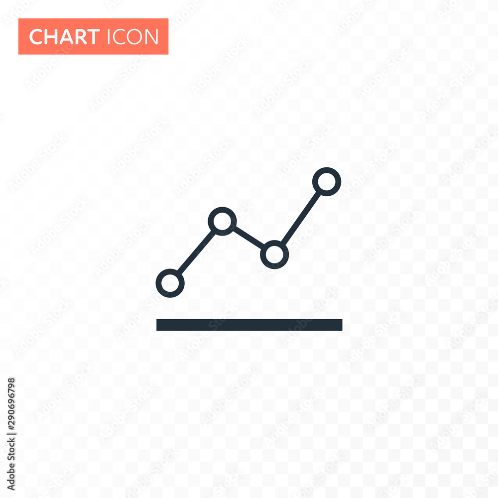 Vector flat line with mark chart diagram illustration. Simple black ...