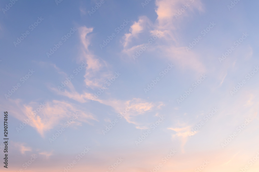 Golden hour sky without sun. Evening sky with sunset. Orange sky ...
