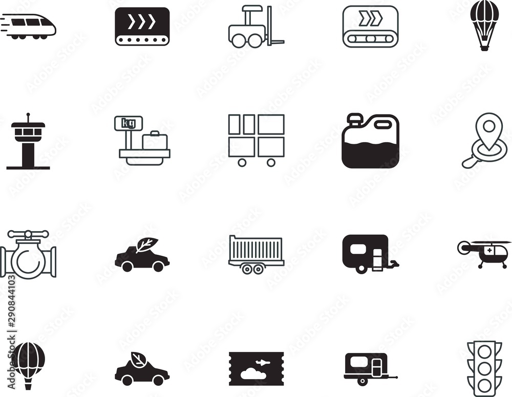 transport vector icon set such as: camping, antiseptic, medicine ...
