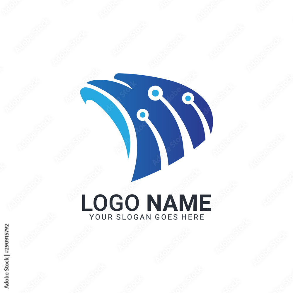 Modern abstract tech eagle logo design. Editable logo design Stock ...