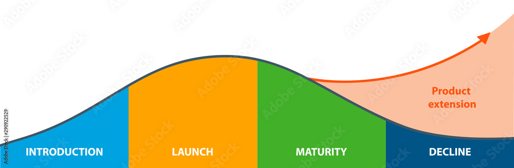 Product life cycle graph 4 stage. Stock Vector | Adobe Stock