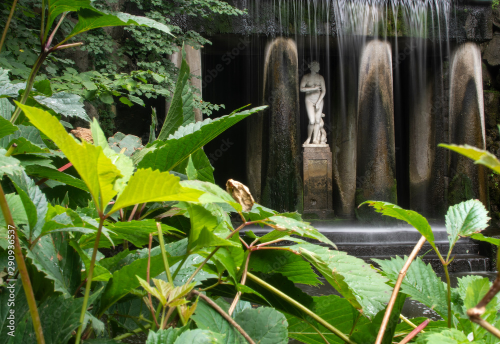 Venus greek statue among waterfalls and vegetation Stock Photo | Adobe ...