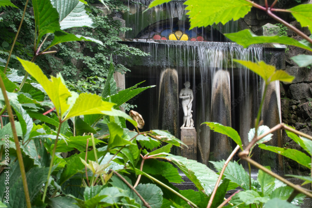 Venus greek statue among waterfalls and vegetation Stock Photo | Adobe ...